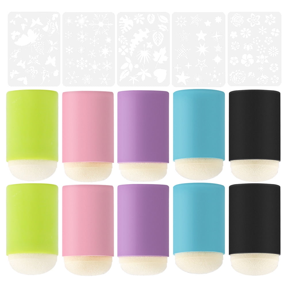 FONDOTIN 1 Set Stencil Paint Brush Assorted Color Plastic Paper Project ...