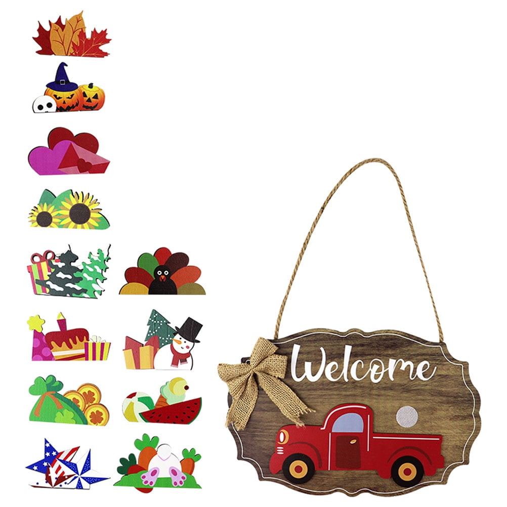 FONDOTIN 1 Set Welcome Board Scene Pendant Home Decoration Assorted ...