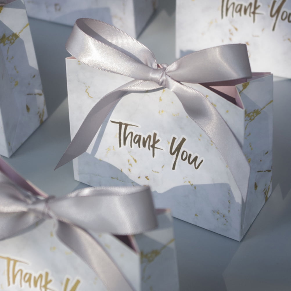 FONDOTIN Small Thank You Bag present Bags Light Grey Paper 10Pcs 4 ...