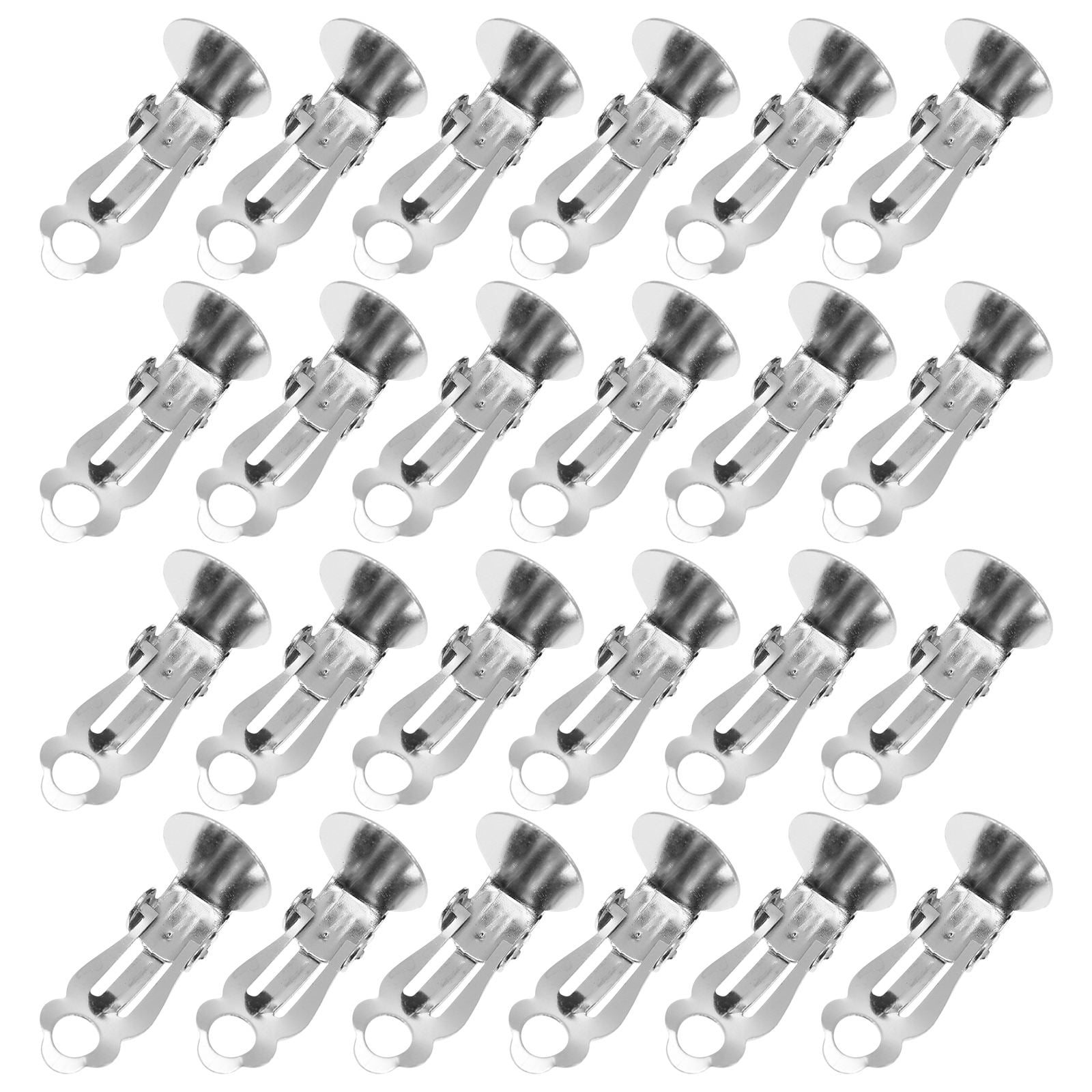FONDOTIN 100Pack Clip On Earring Findings Metal Earring Bases for DIY ...