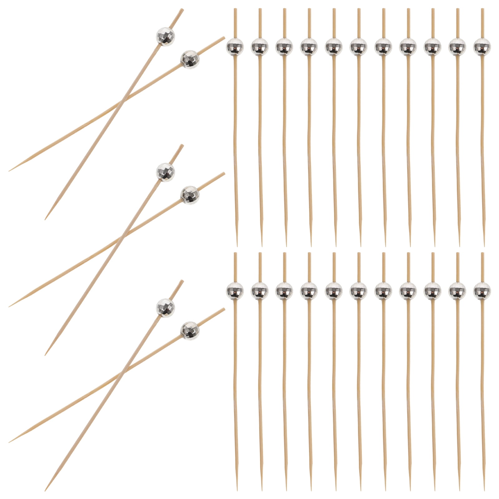 FONDOTIN 100Pcs Bamboo Party Fruits Picks For Appetizer And Drink ...