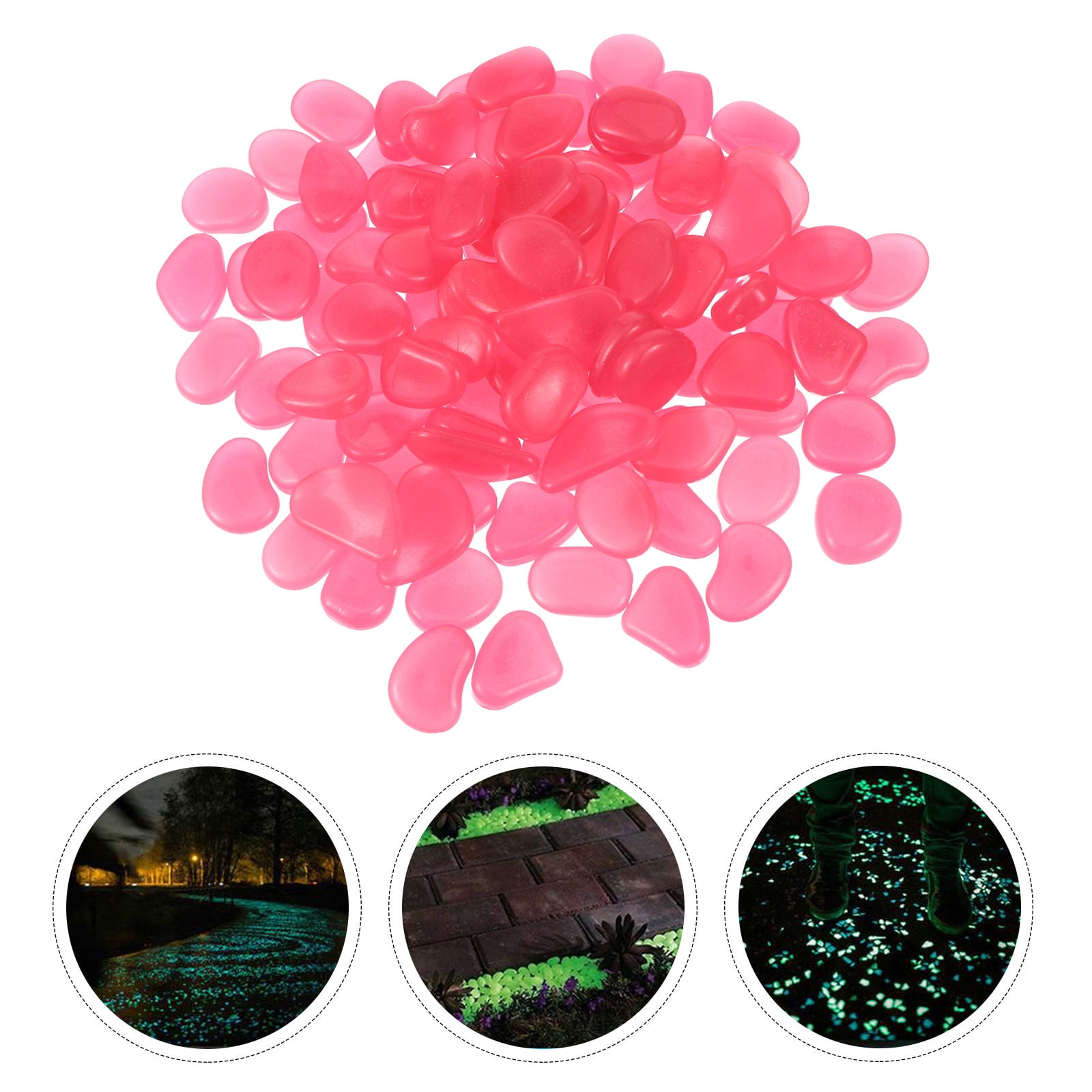 FONDOTIN 100Pcs Luminous Pebbles Glowing Pebbles Polystyrene Resin for ...