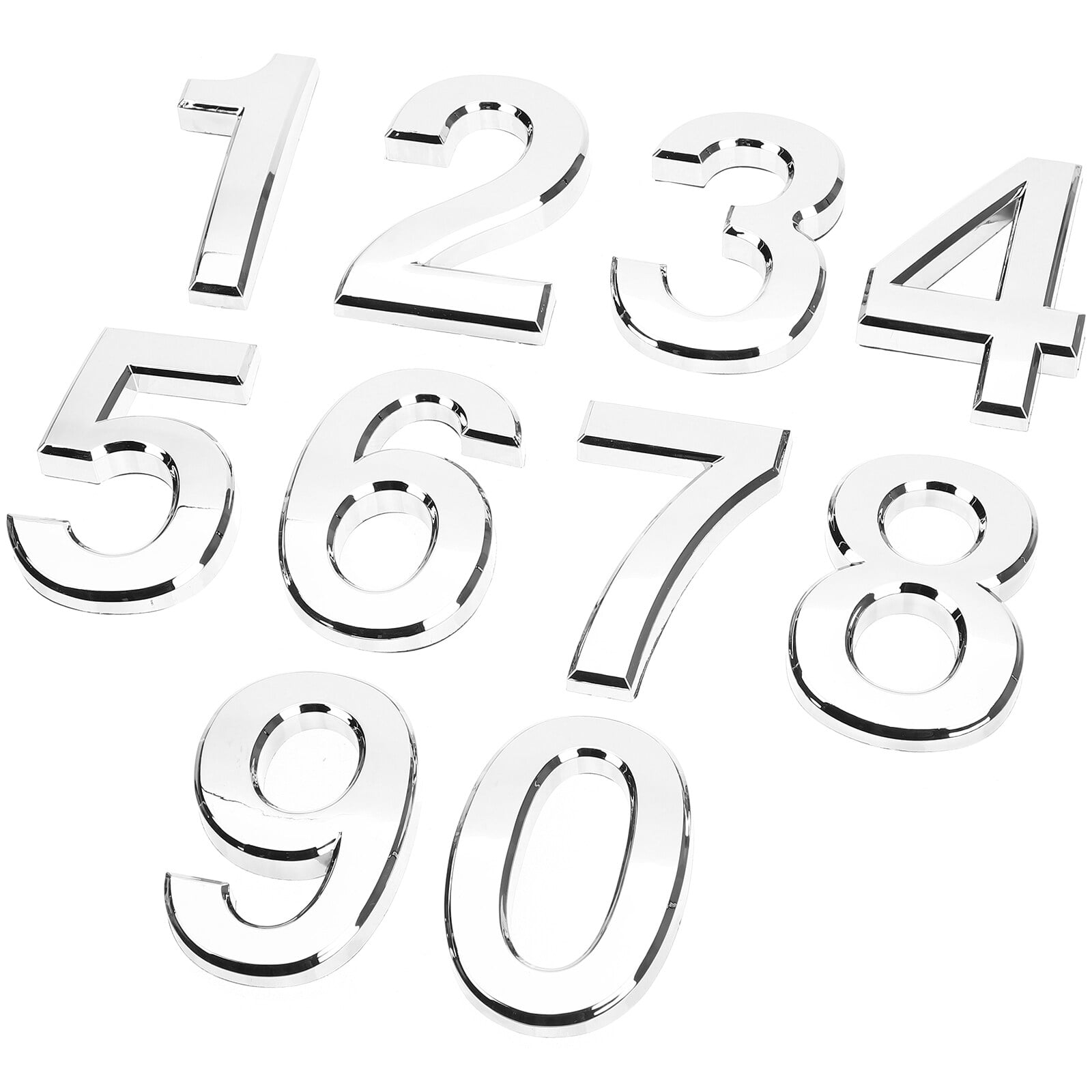 FONDOTIN 10Pcs Silver Door Number Stickers Adhesive Address Numbers for ...