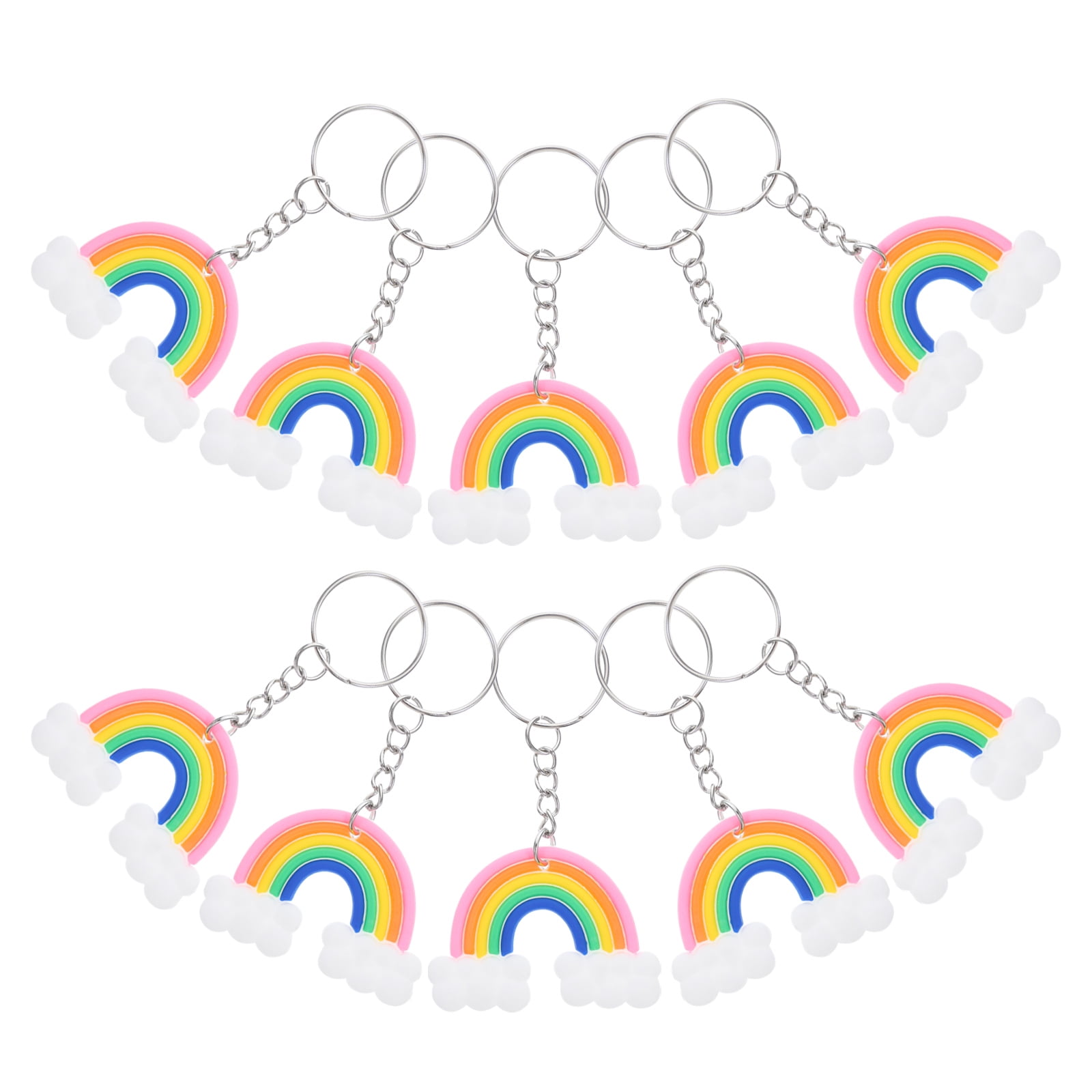 FONDOTIN 10Set Multi-Colored Pendant for with Rainbow and Heart Design ...