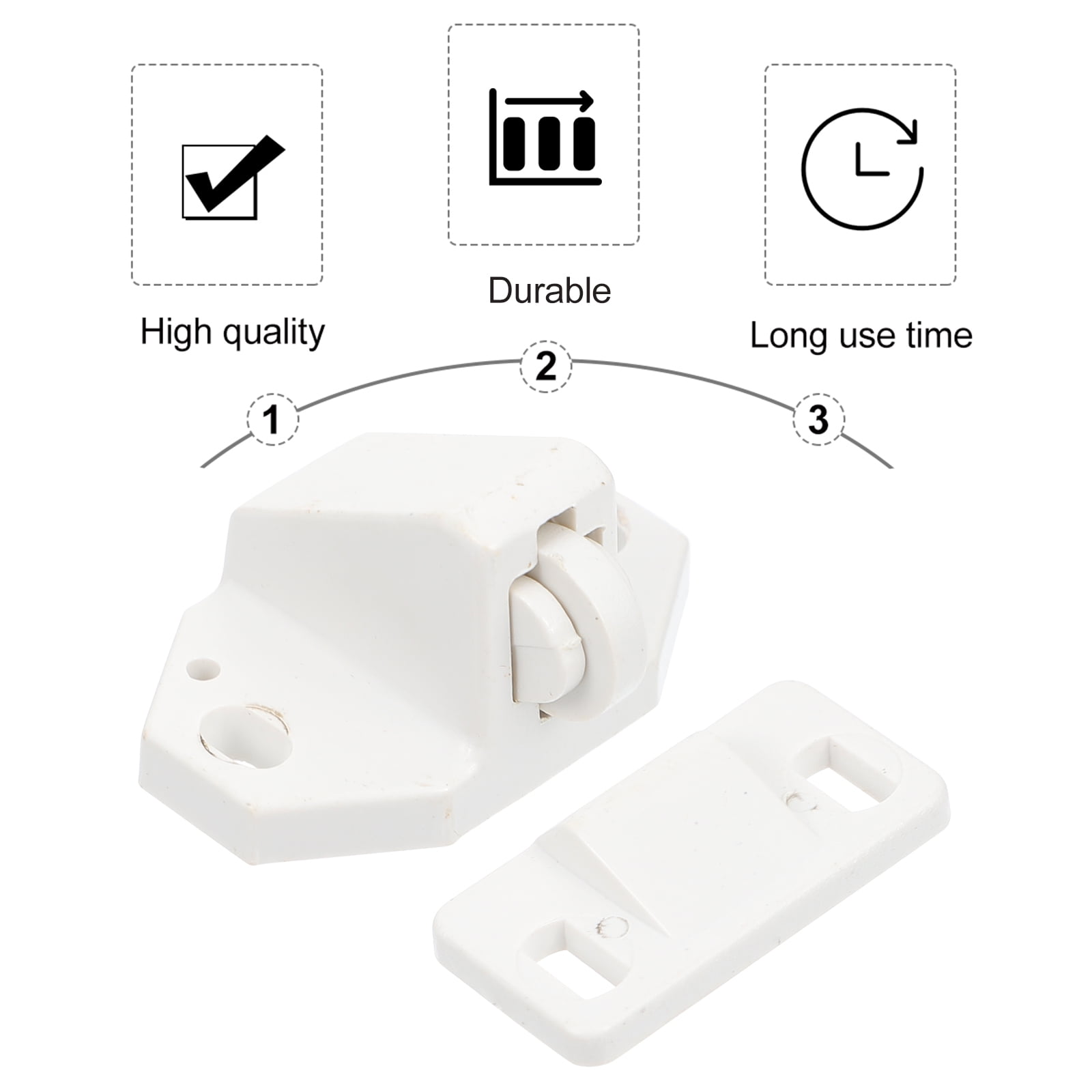 FONDOTIN Door Lock Latch Plastic White 10 Sets - Walmart.com