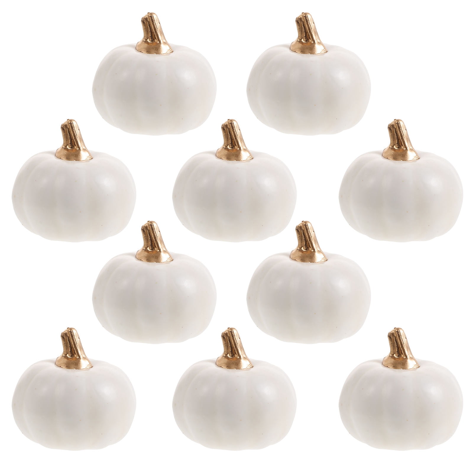 FONDOTIN 10pcs Artificial Pumpkins Set White for Table Centerpiece ...