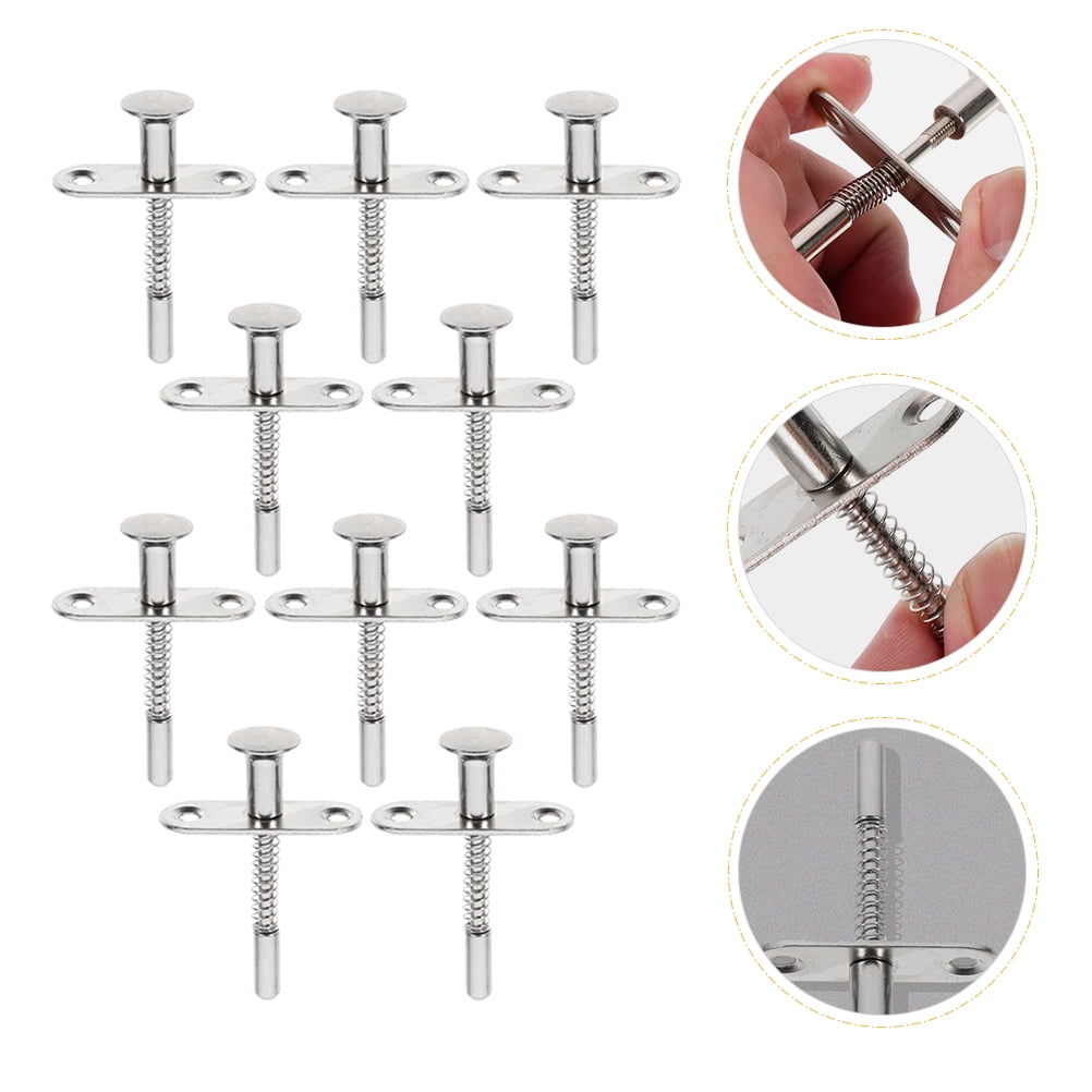 FONDOTIN 10pcs Heavy Duty Plunger Latches Silver Anti Compression Door ...