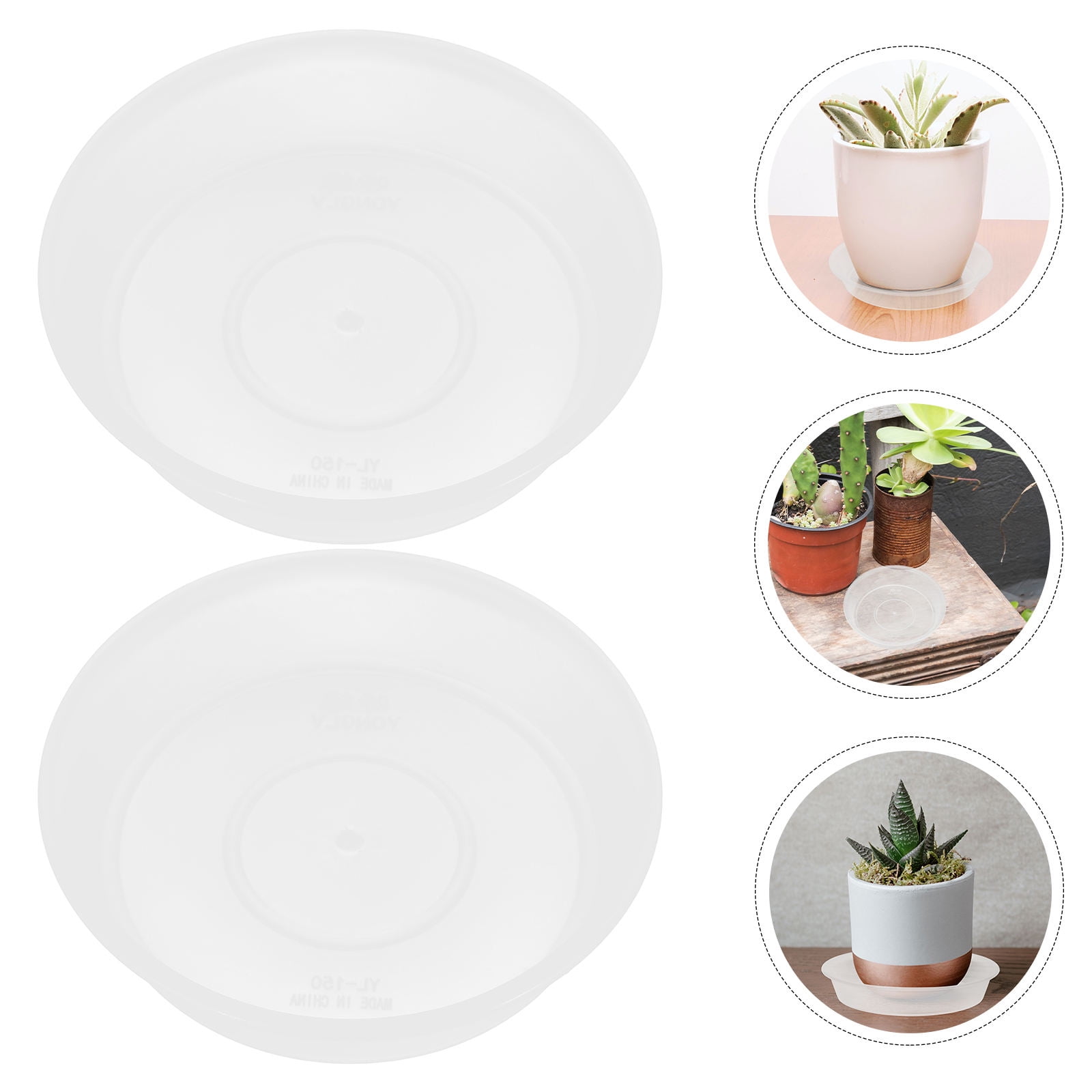 FONDOTIN 10pcs Plastic Saucers For Plant Pots Clear Plant Saucers Plant ...