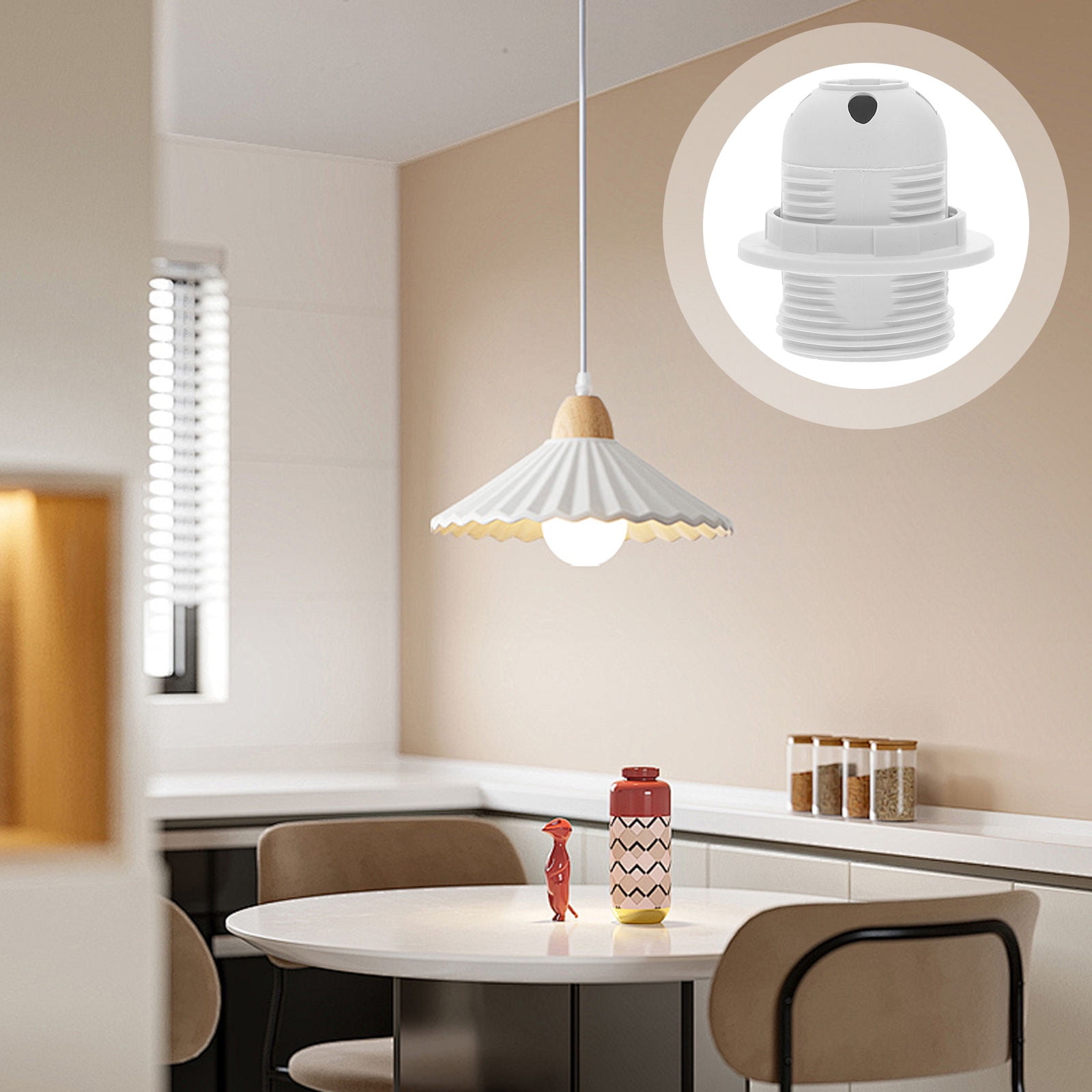 FONDOTIN 10pcs Threaded Light Socket E27 Lamp Holder Replacement For ...