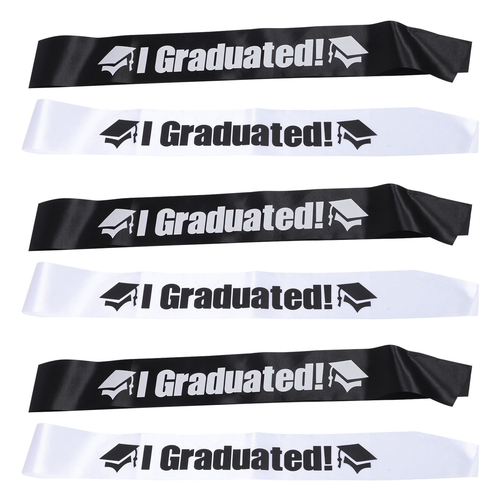 FONDOTIN Graduation Dress Sash Graduation Stole Set Black Satin 12Pcs ...