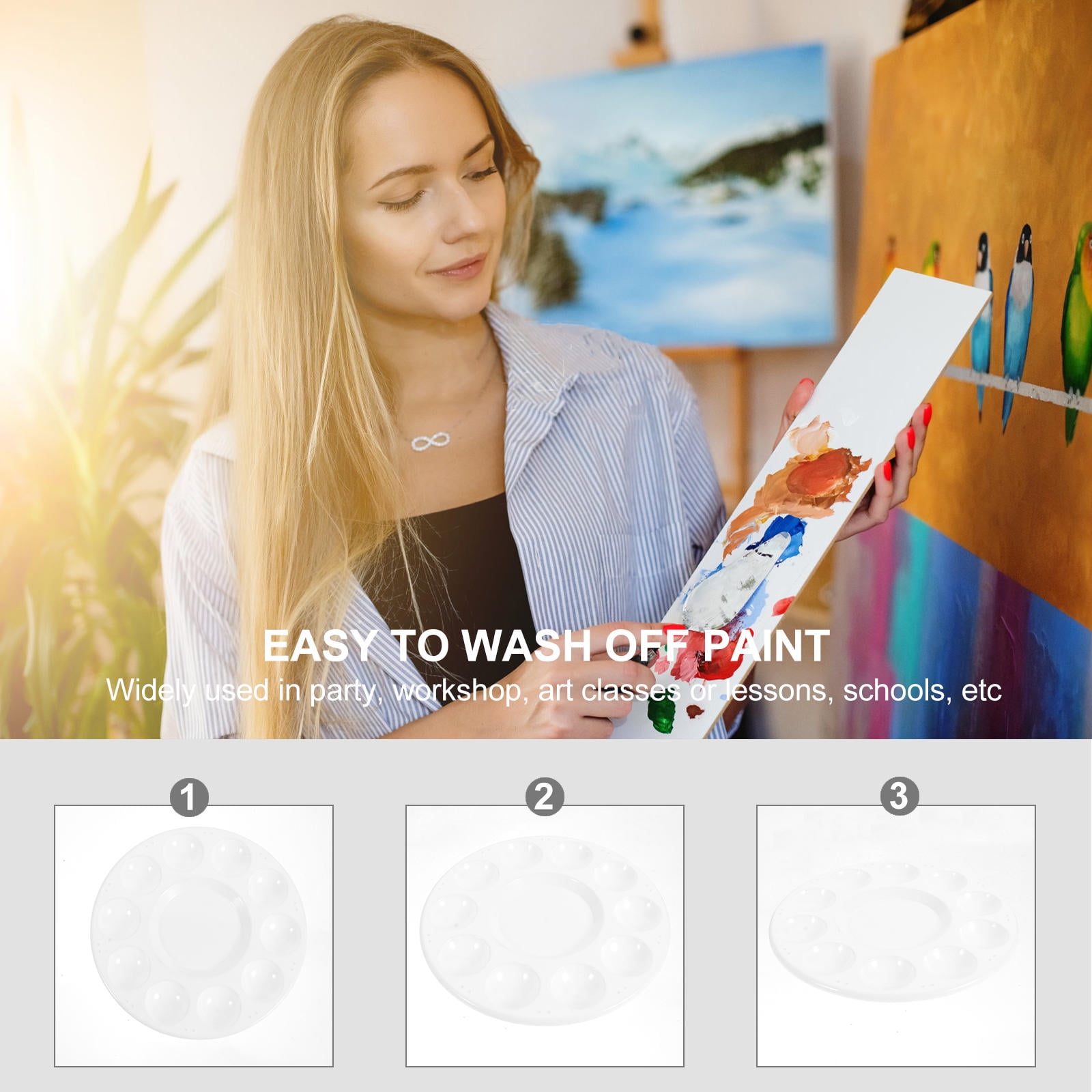 FONDOTIN 12Set Paint Mixing Trays for Art Classes Storage Plate in ...