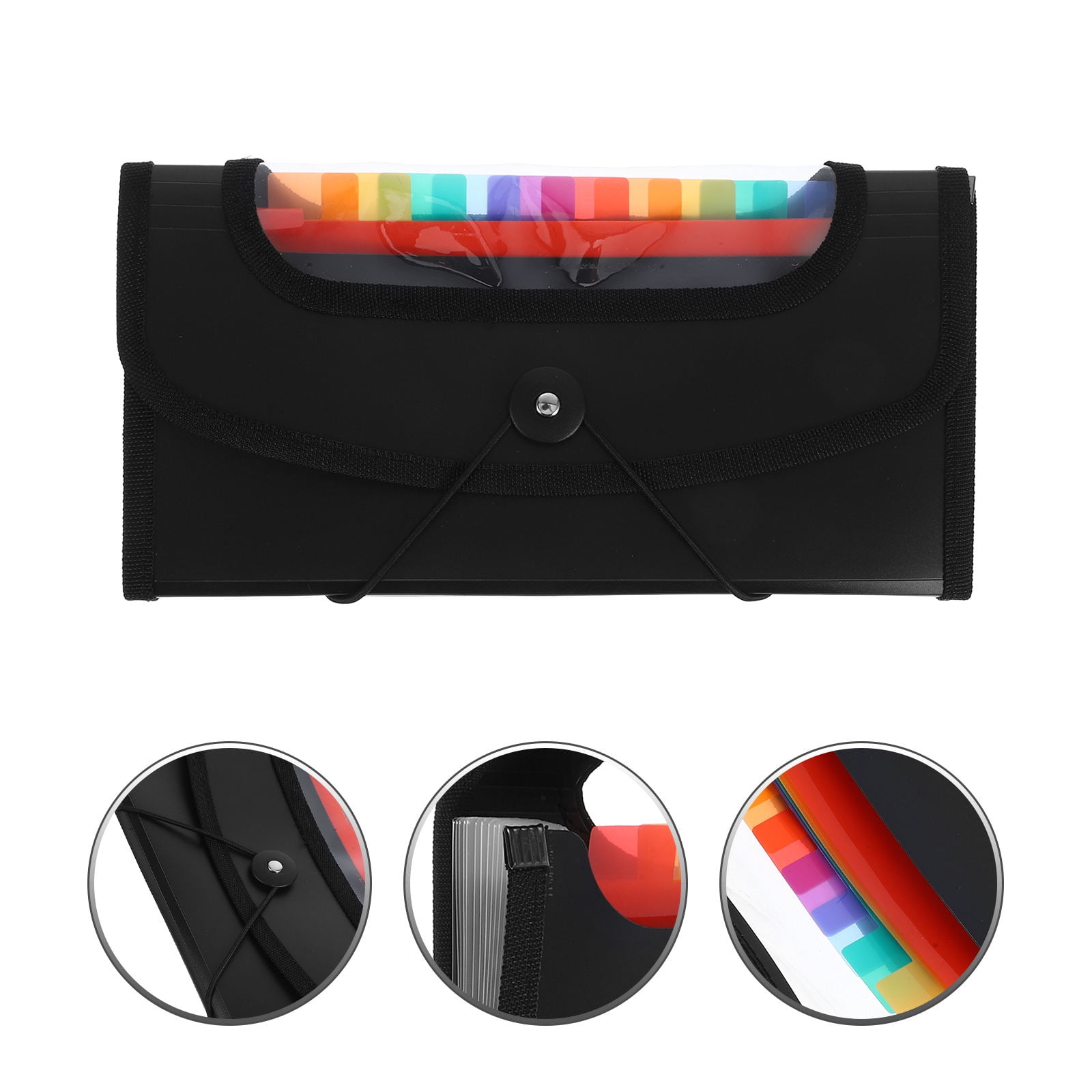 FONDOTIN Organizer Folder Receipt Folder Black 1Pcs 10.4X5.3X1In ...