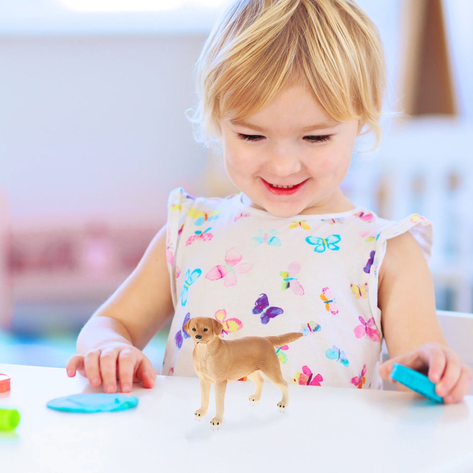 FONDOTIN 14Pack Labrador Model Puppies Figures Plastic Material For ...