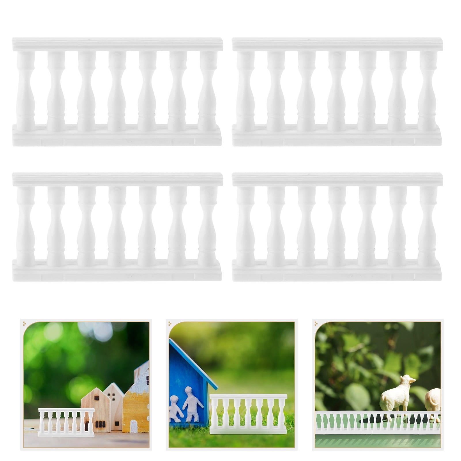 FONDOTIN 15Pcs Mini Picket Fence for Craft Projects 4.50X2.20X1.00CM ...