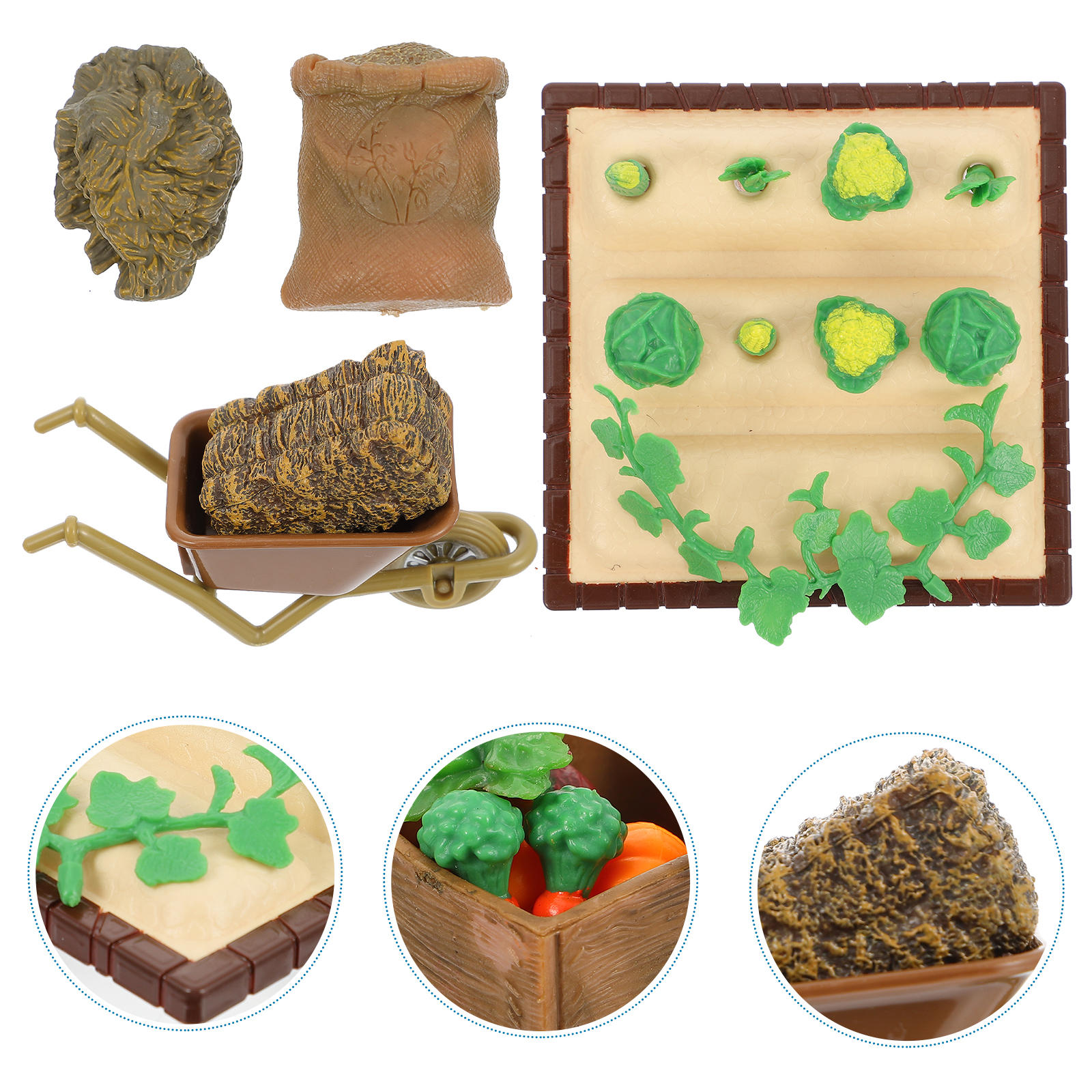 FONDOTIN 16Pcs Mini Landscape Vegetable Field Model Landscape Design ...