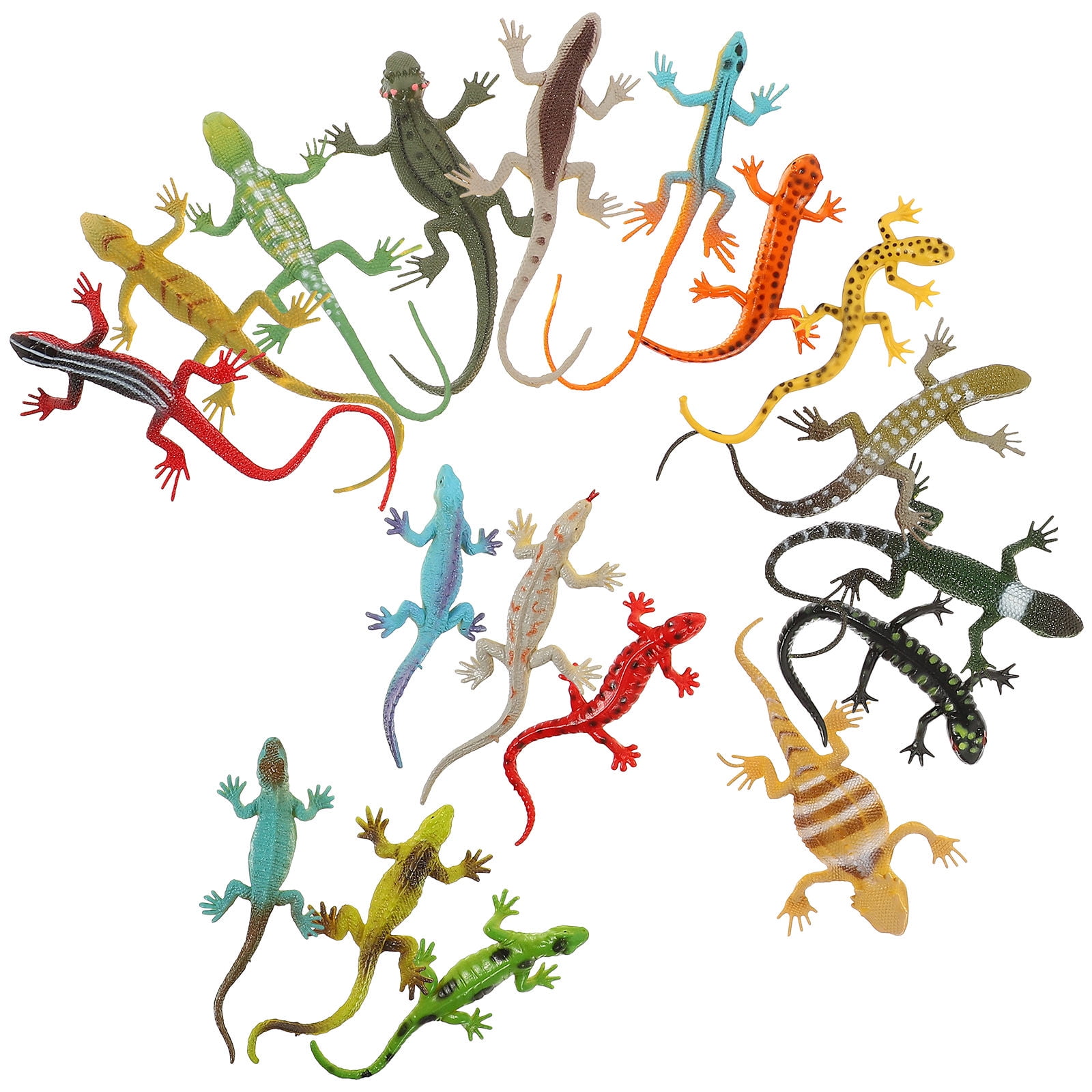 FONDOTIN Lizard Figurines Assorted Color 18Pcs 3.5x1.4x0.4In - Walmart.com