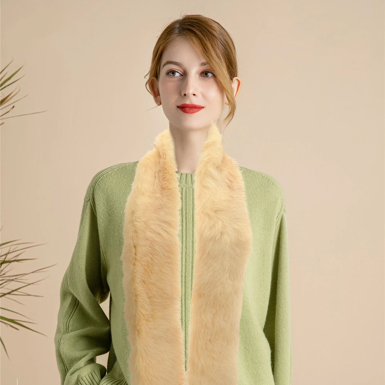 FONDOTIN 1Pack Beige Faux Fur Shawl Warmth DIY Craft Projects Costume ...