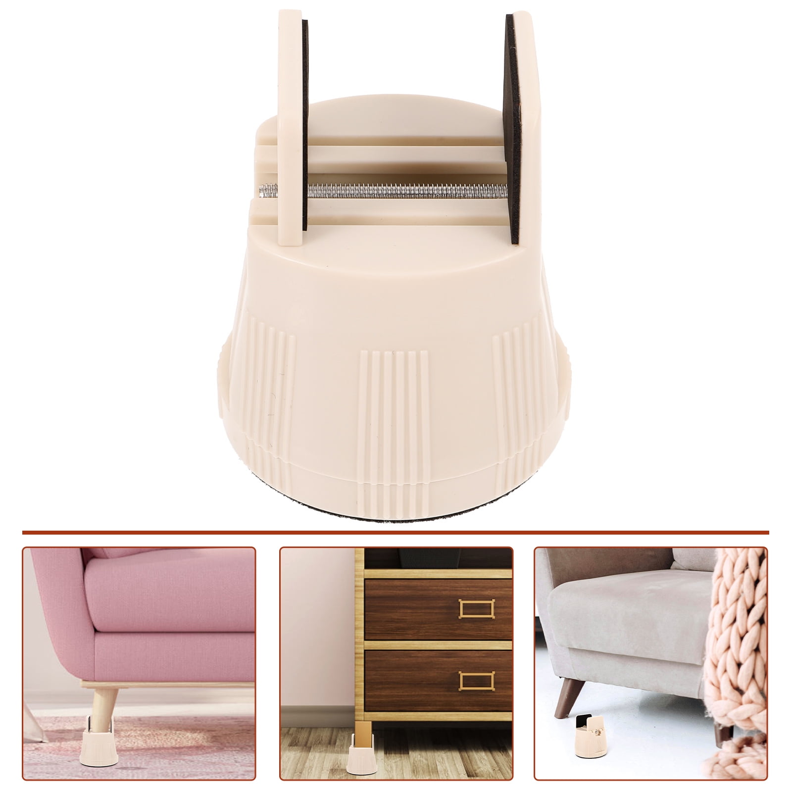 FONDOTIN 1Pack Beige Plastic Furniture Leg Raiser for Height Adjustment ...