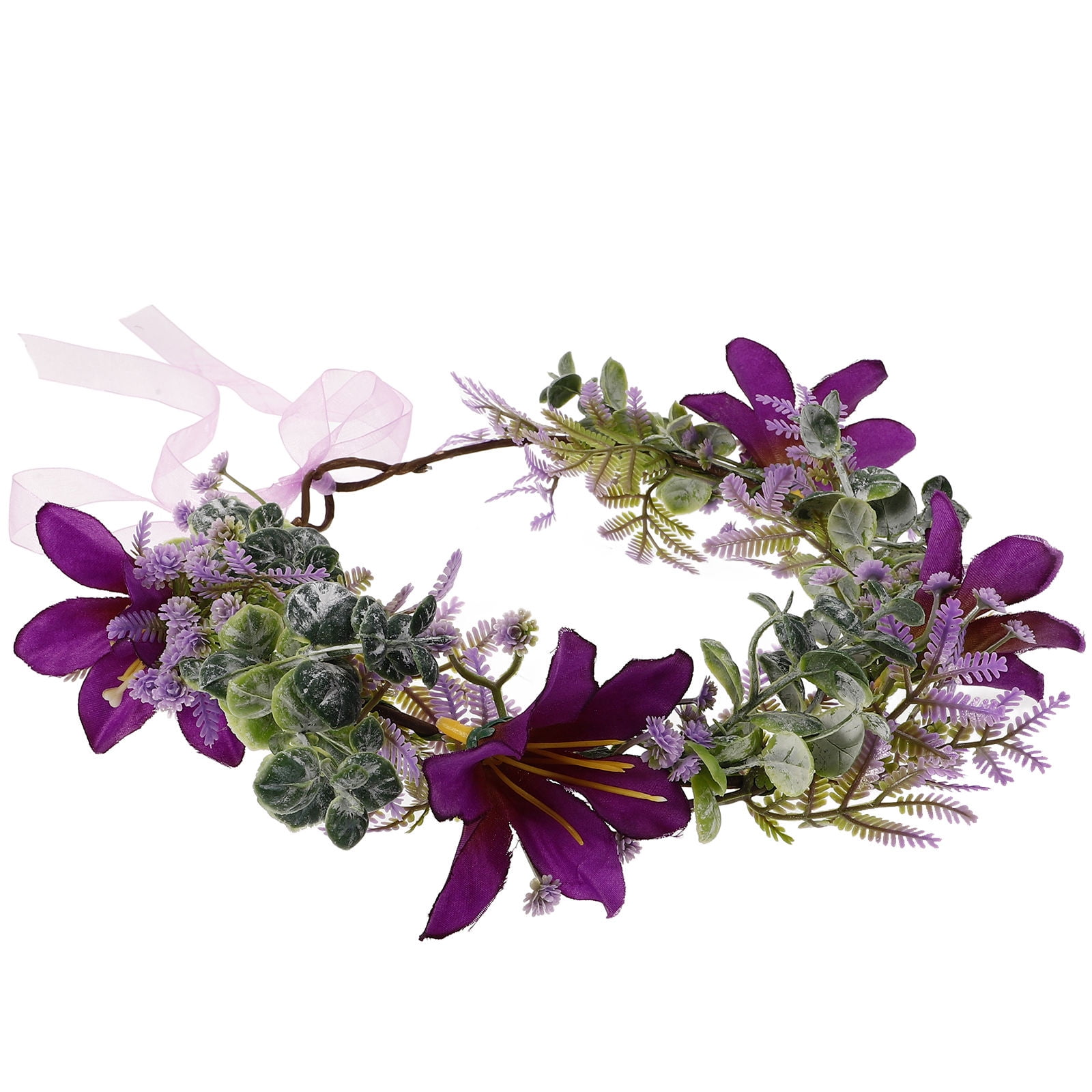 FONDOTIN 1Pack Circular Floral Headpiece For Women And Girls Weddings ...