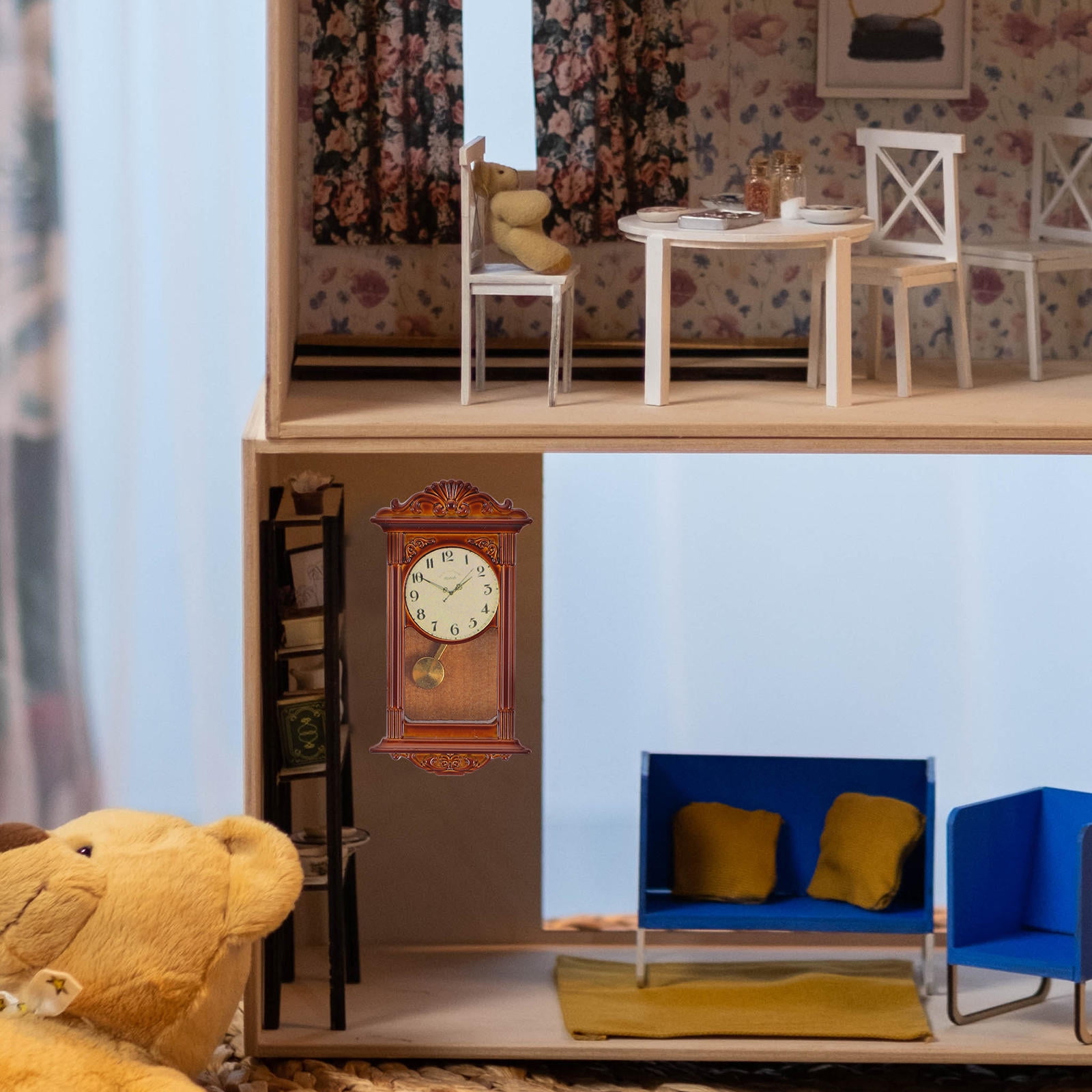 FONDOTIN Delicate Miniature Pendulum Clock Decor Brown 1Pcs - Walmart.com