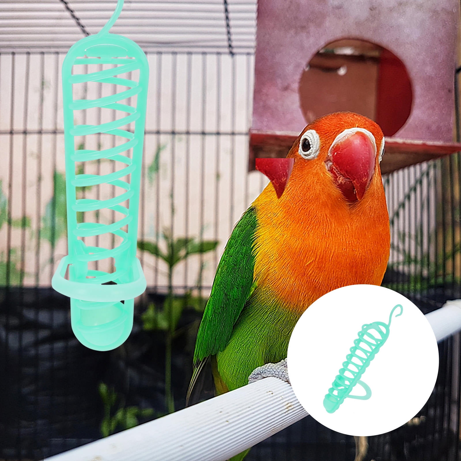 FONDOTIN Parrot Feeding Basket Green for Bird Feeding 1Pcs 9.8x1.4x1 ...