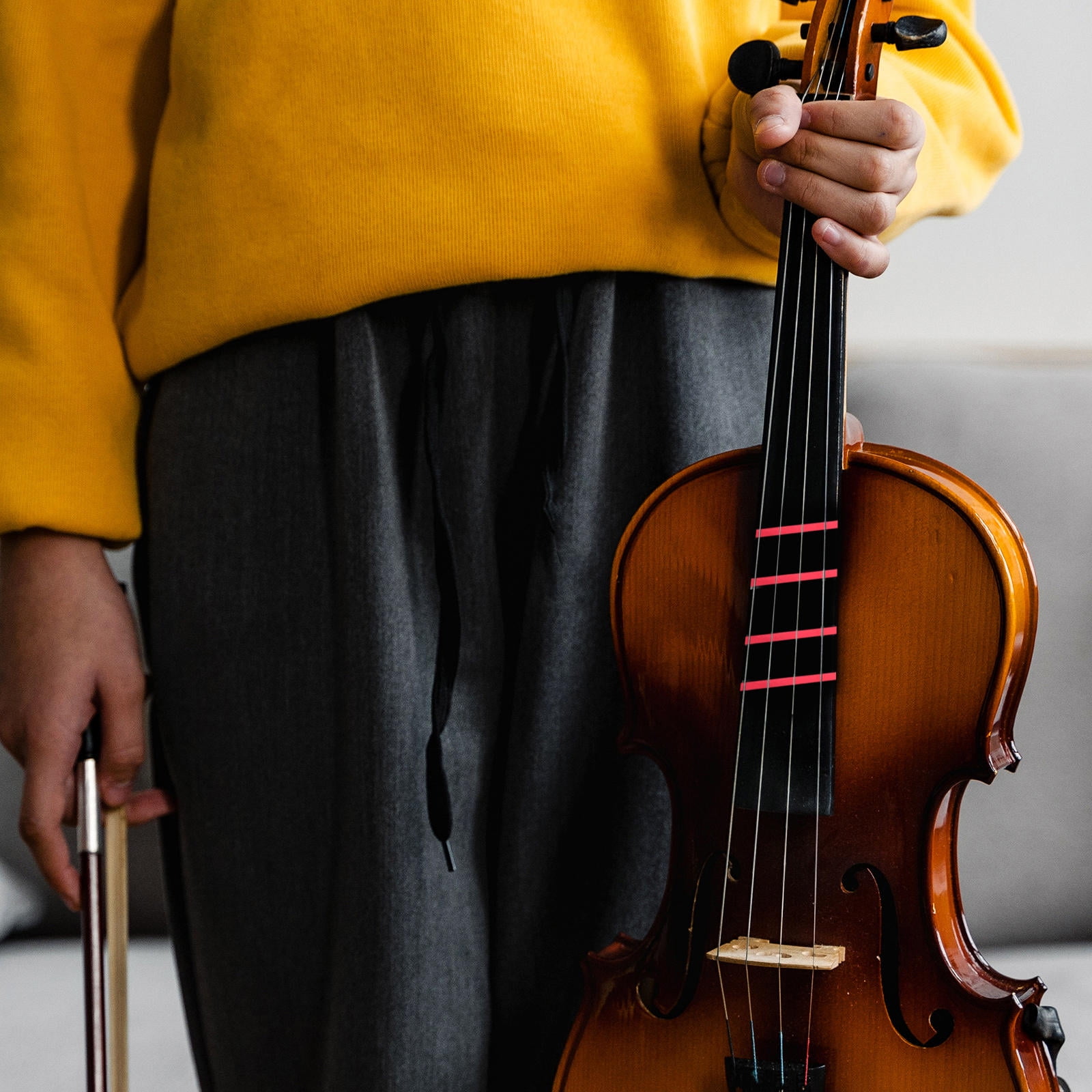 FONDOTIN 1Pack Red PET Pine Violin Fingerboard Stickers for Beginners ...