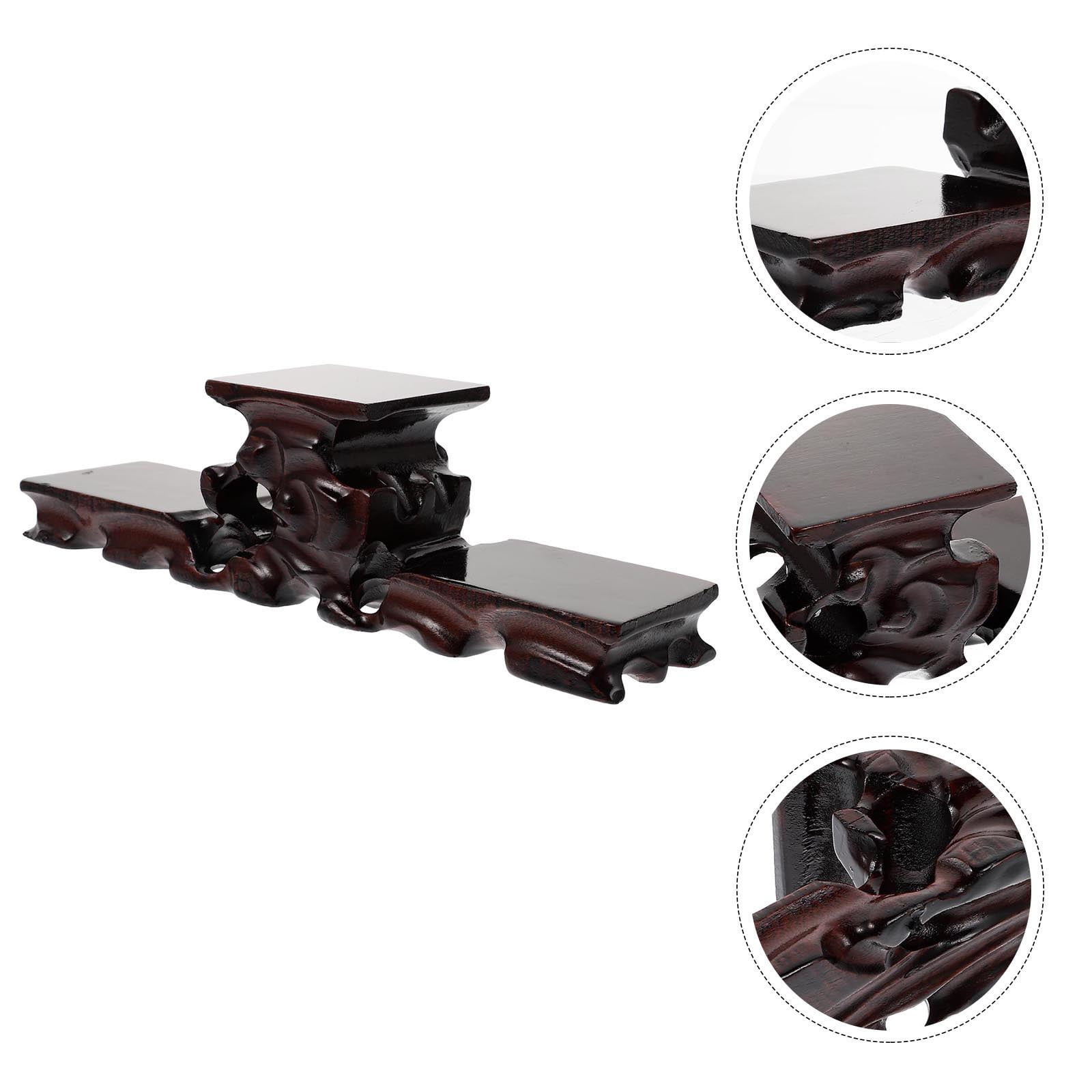 FONDOTIN 1Pack Rustic Wood Display Risers Square Shape Black for Adults ...