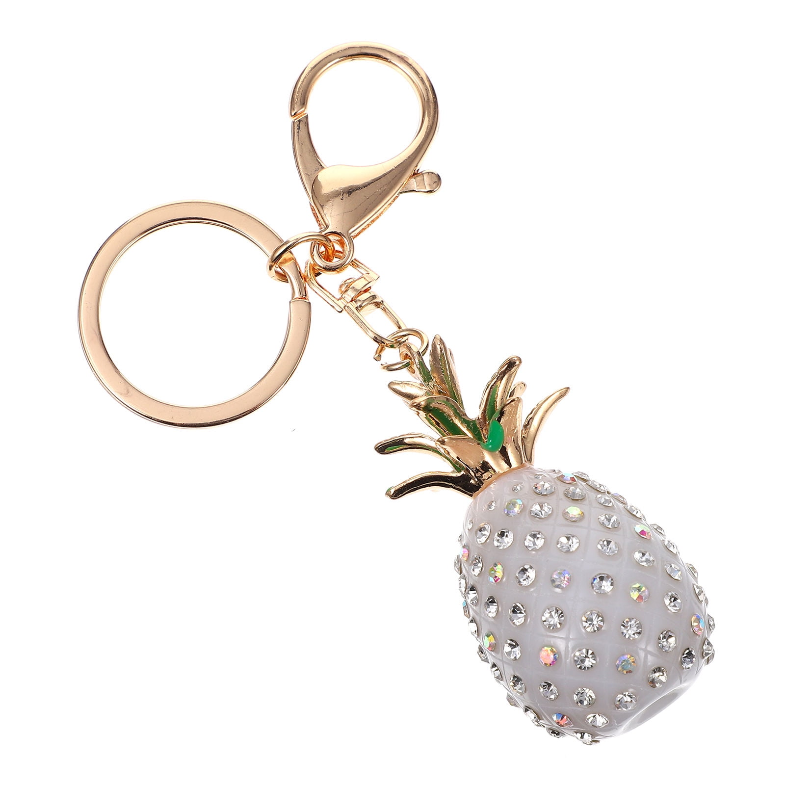 FONDOTIN Key Chain White Alloy Rhinestone 1Pack 4.3x1.2x1.2in - Walmart.com