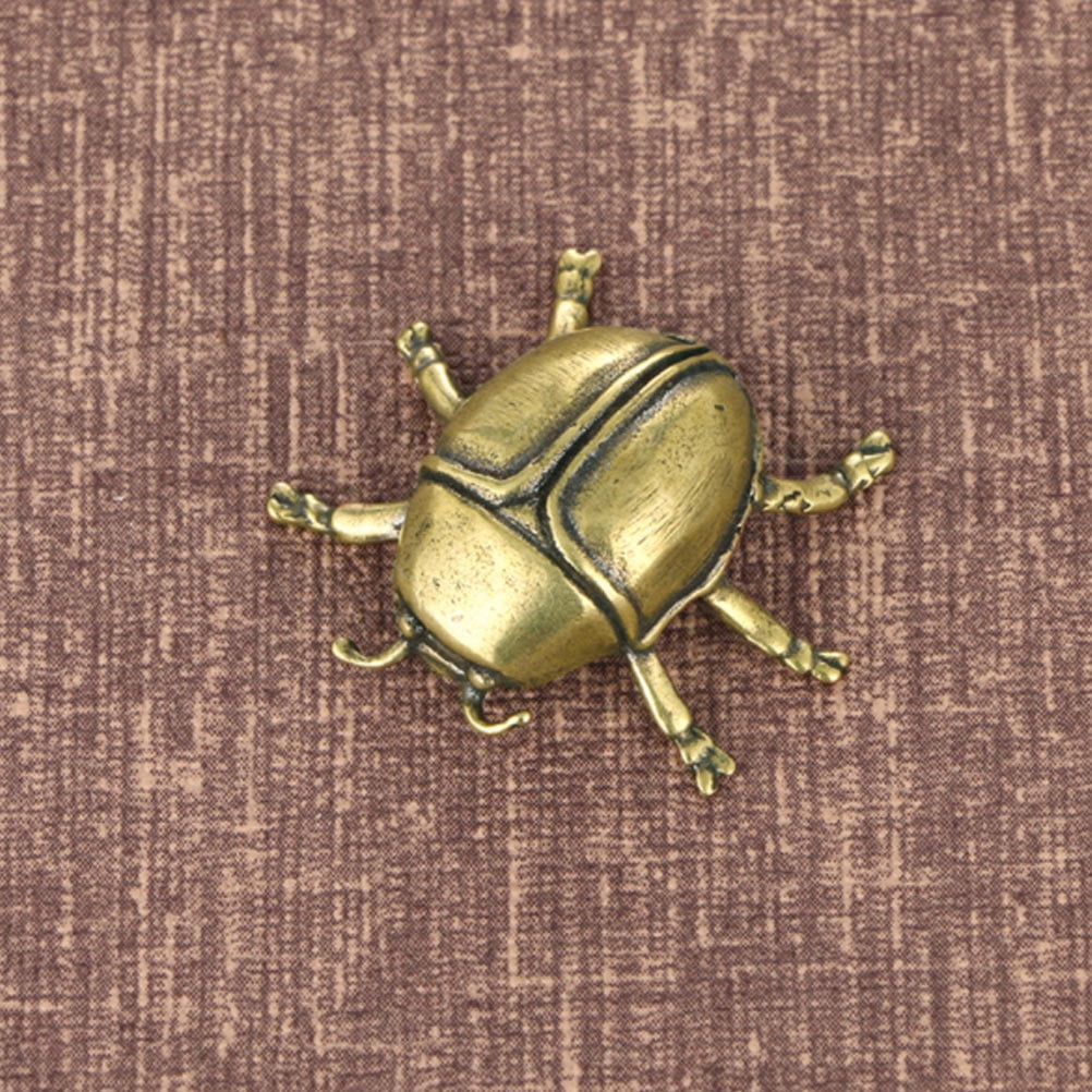 FONDOTIN 1Pcs Brass Beetle Figurine Scarab Beetle Toy For Desktop ...