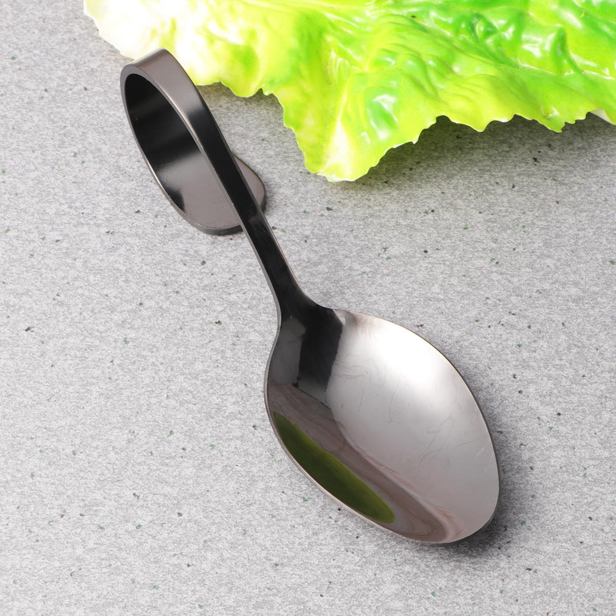FONDOTIN Curved Tasting Spoon Black 1Pcs 5.5x1.8x1.7In - Walmart.com