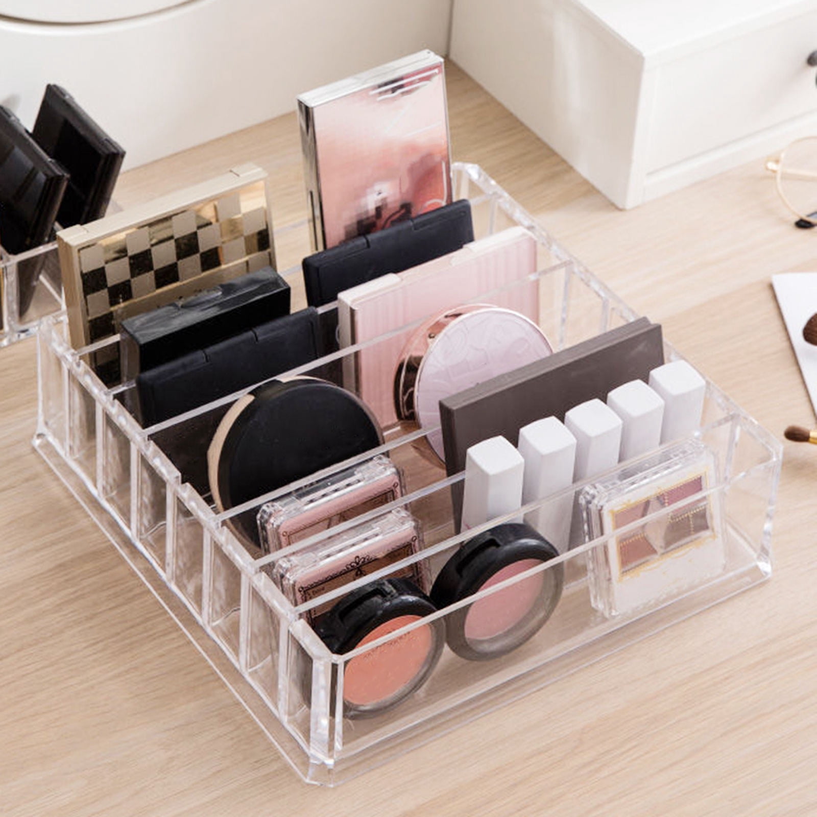 FONDOTIN 1Pcs Makeup Holder Transparent Square Polystyrene Organizer ...