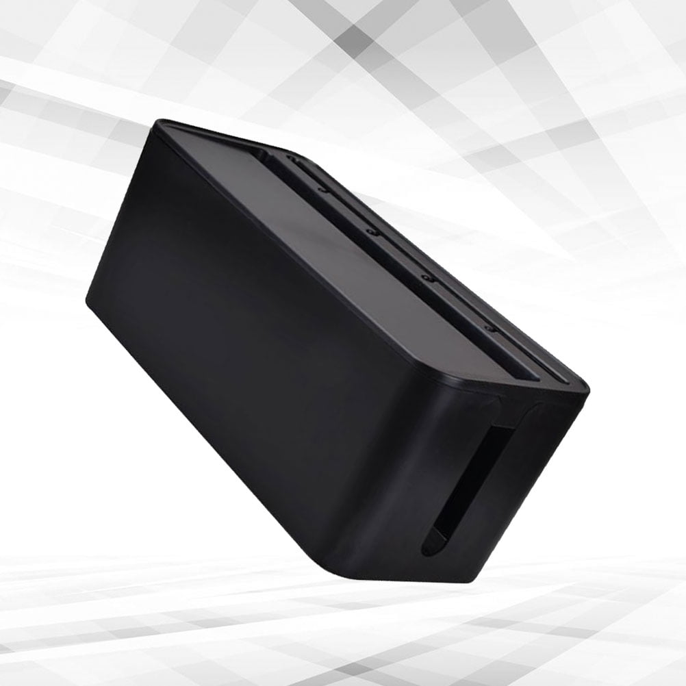 FONDOTIN 1Pcs Rectangular Black Plastic Power Cord Storage Box for ...