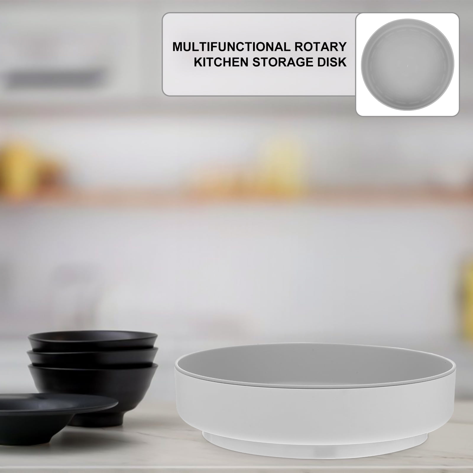 FONDOTIN Rotating Kitchen Rack Kitchen Use Storage Plate White 1Pcs 10 ...