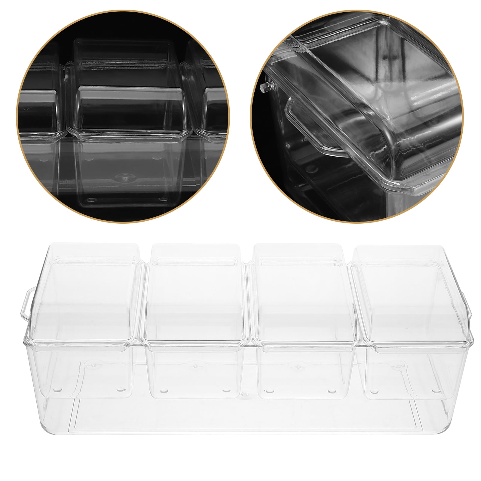 FONDOTIN 1Set Ice Chilled Condiment Caddie Fridge Containers For ...
