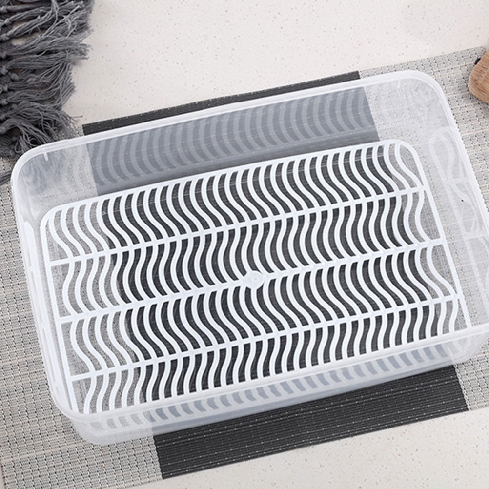 FONDOTIN 1Set Kitchen Plastic Drain Basket Rectangular For Food Storage ...