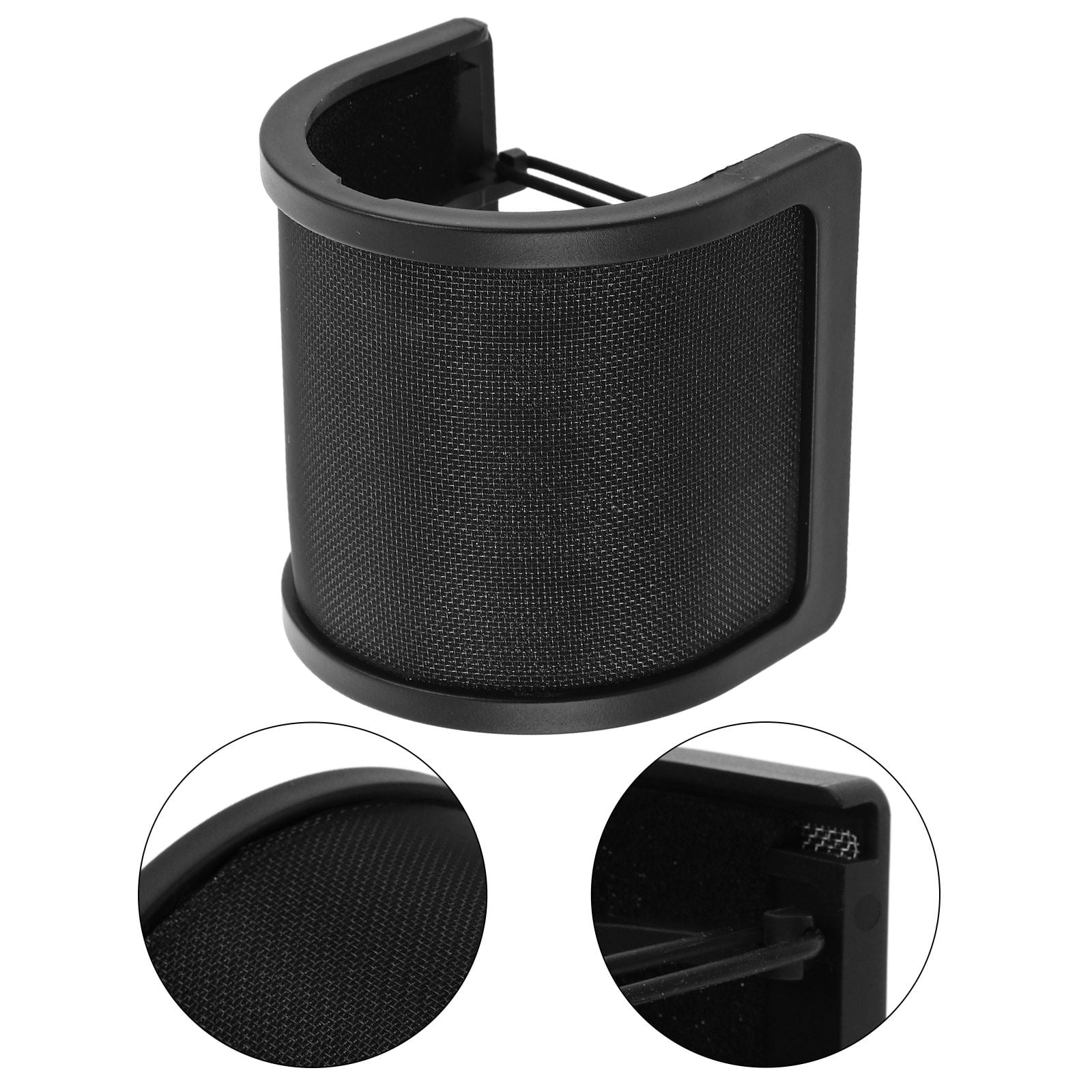 FONDOTIN 1Set Microphone Windscreen Shield U Shape Black for Enhanced ...