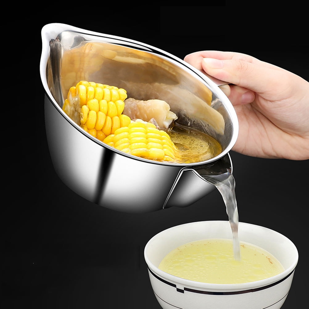 FONDOTIN 1Set Oil Strainer Pot Stainless Steel Oil Separator 20*7.5in ...