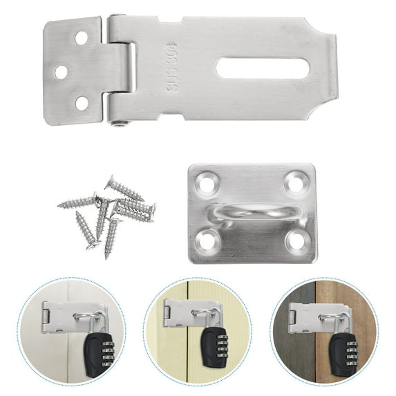FONDOTIN 1Set Outdoor Hasp Latch Stainless Steel Locking Hasp For ...