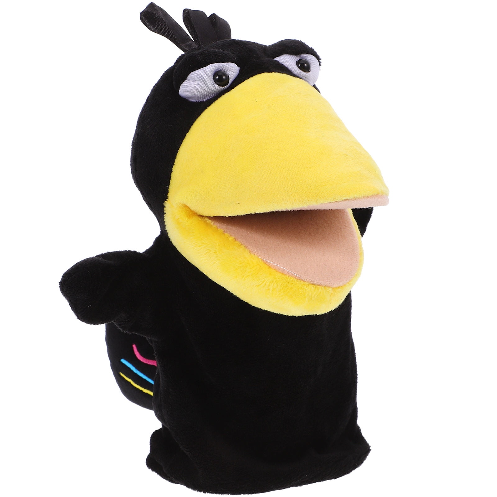 FONDOTIN 1Set Plush Finger Puppet Animal Doll Black for Children Story ...