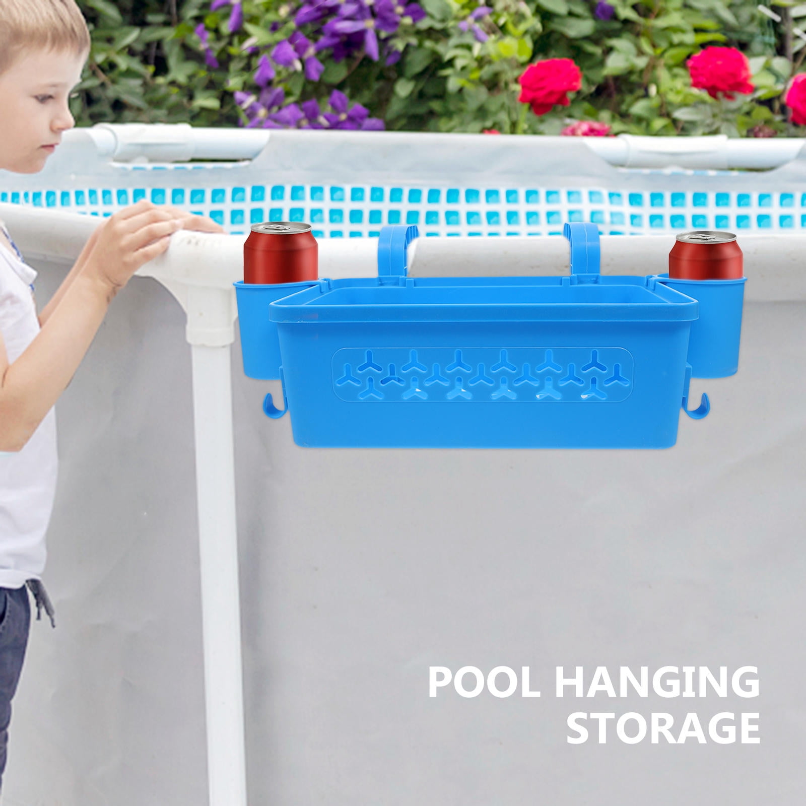 FONDOTIN Above Ground Pool Drink Holder Blue Plastic 1 Set - Walmart.com
