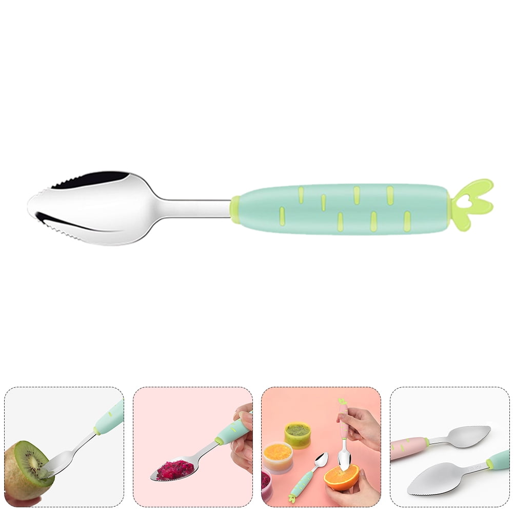 FONDOTIN 1Set Stainless Steel Spoons Carrot Shape for Kids - Training ...