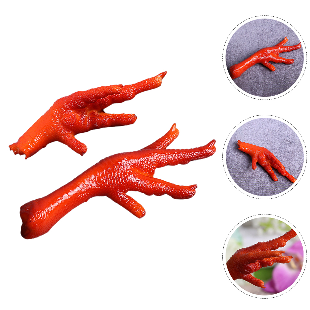 FONDOTIN 2 Pcs Realistic Chicken Feet Lifelike Decoration Foot Fake ...