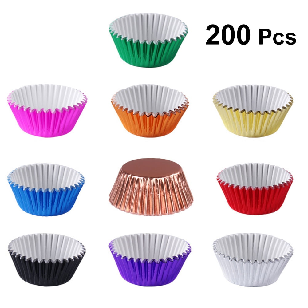 FONDOTIN 200 Pc Cake Liners Assorted Color for Baking 7.5X7.5X3in ...