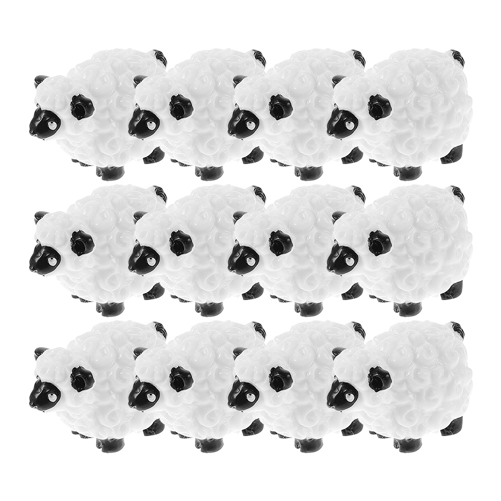 FONDOTIN 20Pcs Mini Sheep Figurines Resin Garden Decoration Micro ...