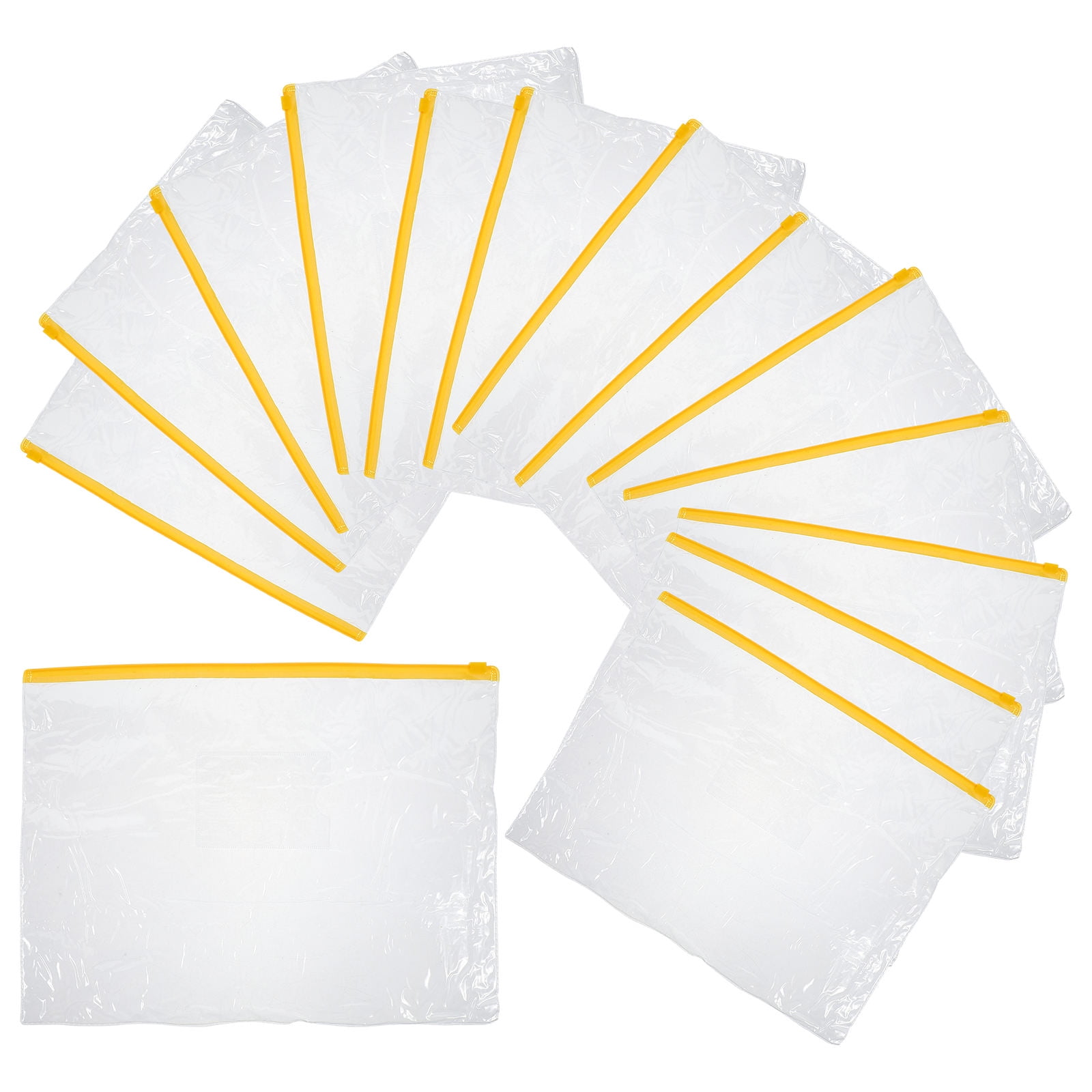 FONDOTIN 20Pcs Transparent Zipper File Holder Portable PVC Folder for ...