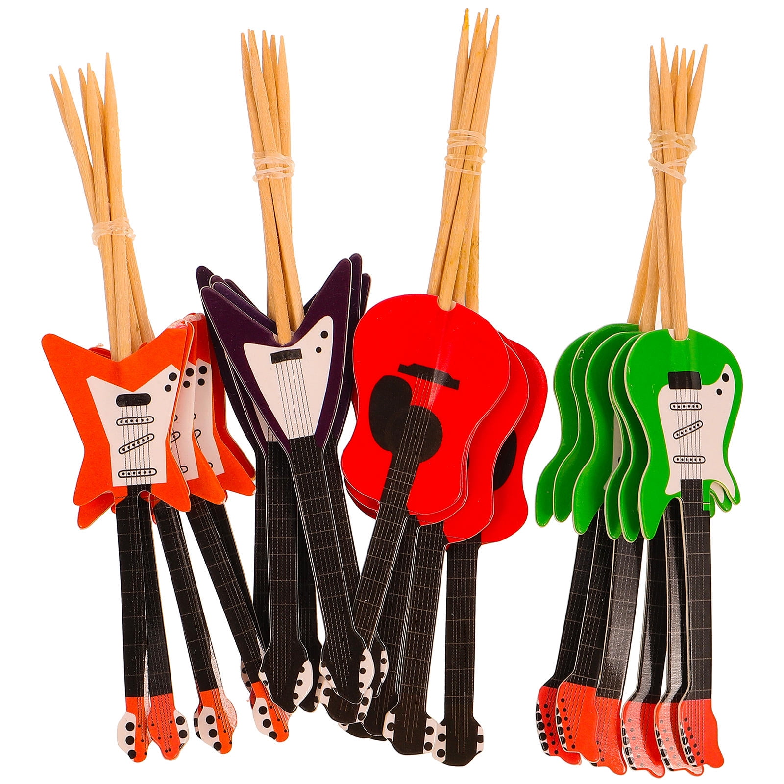 FONDOTIN Pcs Guitar Cake Insert Musical Instrument Cupcake Decorations ...