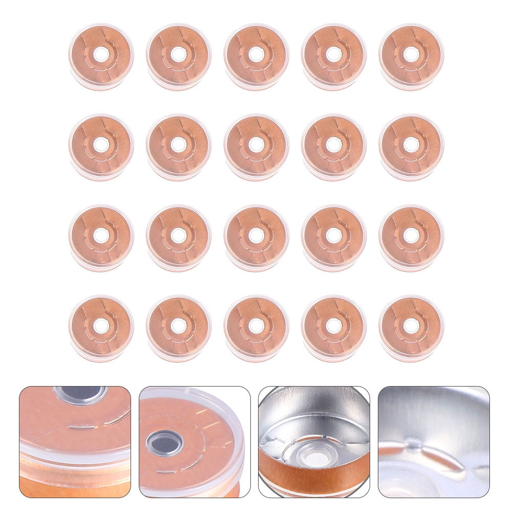 FONDOTIN 240Pcs Round Glass Vial Cap with Aluminum Foil Lids Seals for ...