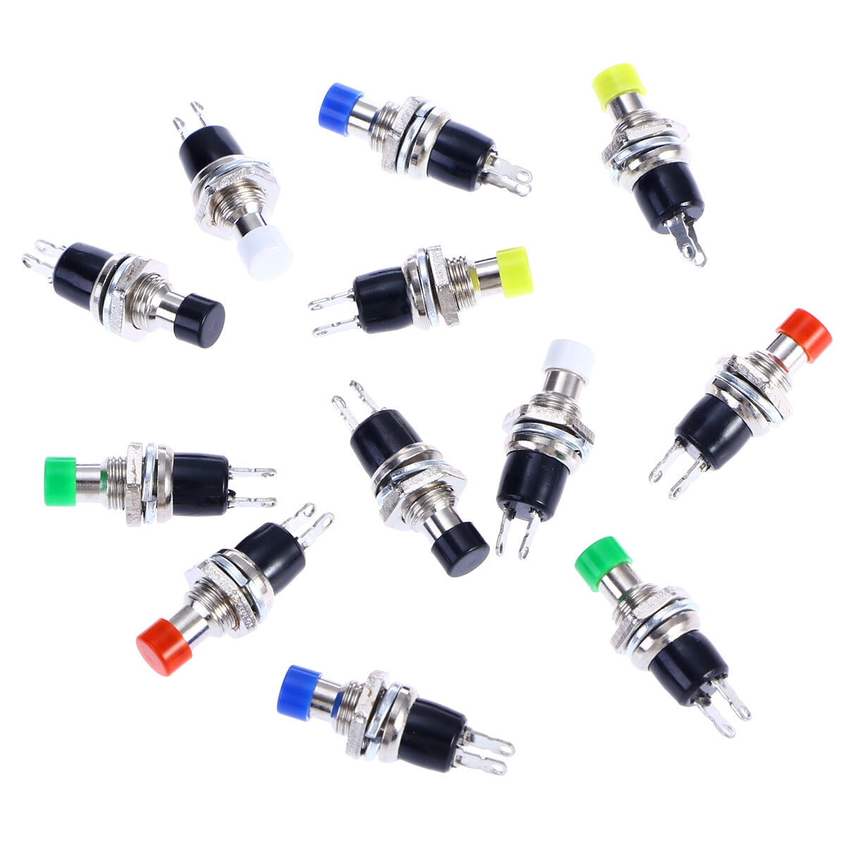 FONDOTIN 24Pcs White Mini Momentary Push Button for Automotive Use with ...