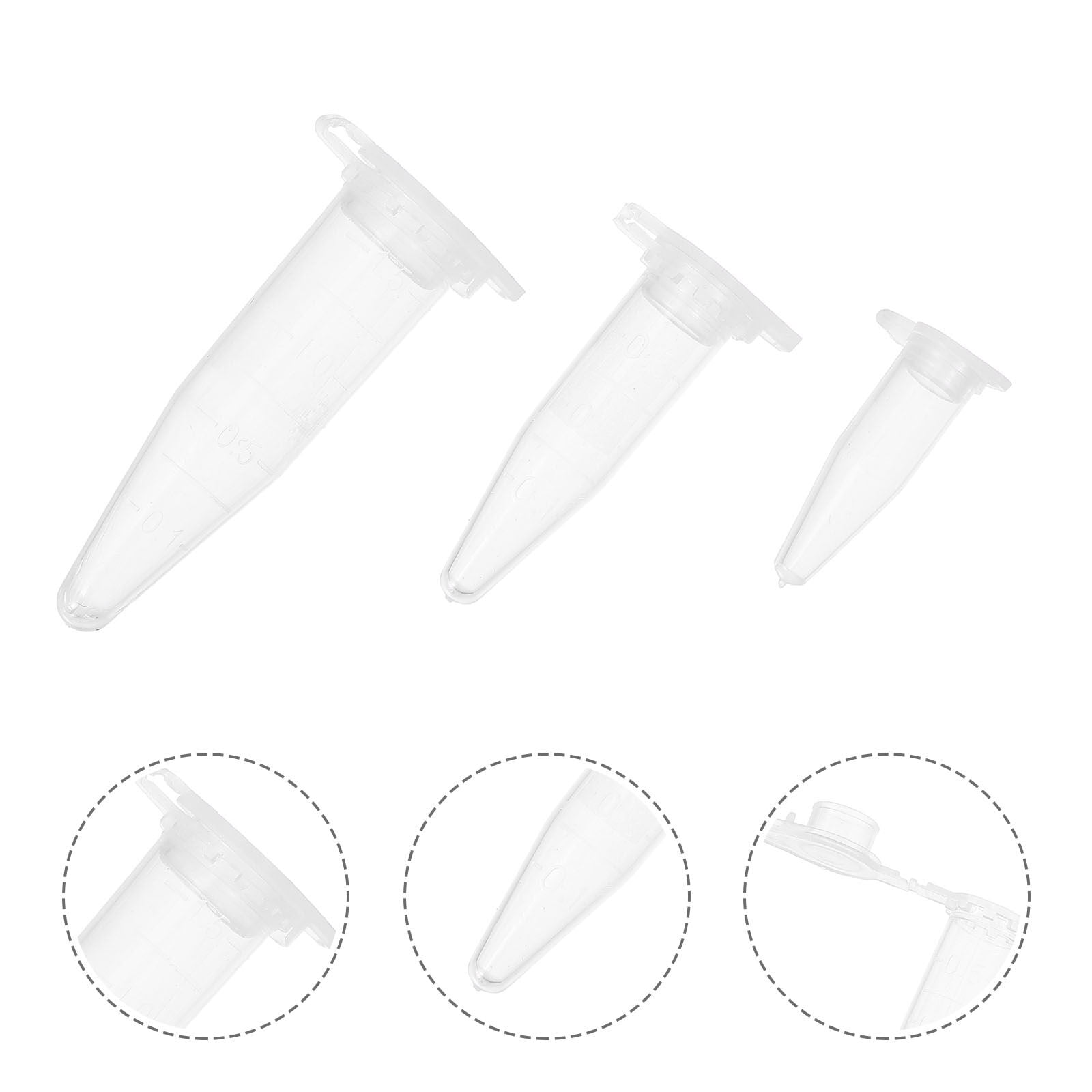 FONDOTIN 2500pcs Clear Plastic Test Tubes with Caps for Safe Storage in ...