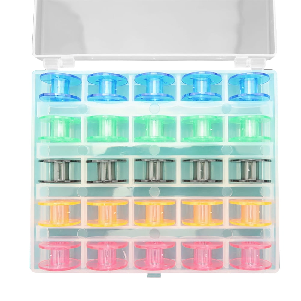 FONDOTIN 25Pcs Sewing Machine Bobbins with Bobbin Case for Embroidery ...